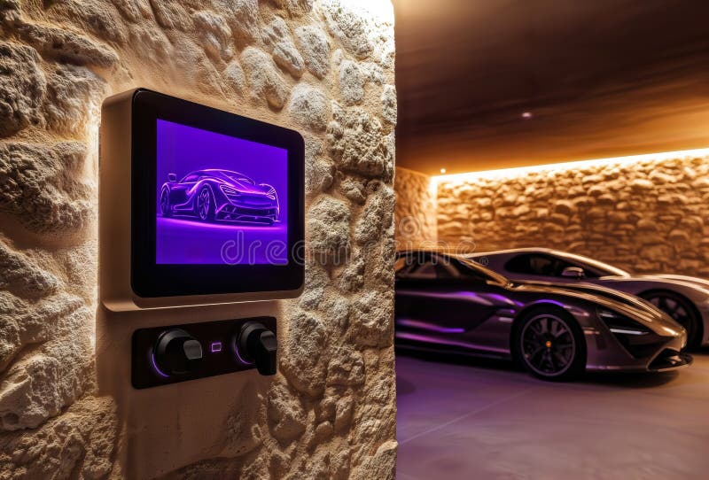 Smart Home Garage Control Touchscreen, Generative Ai Stock Illustration ...