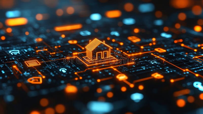 Futuristic Holographic Display Showcasing Smart Home Environment ...