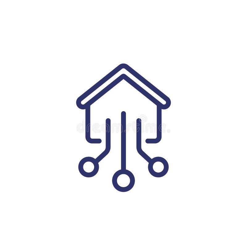 Smart Home Icon with a House and Graph Stock Illustration ...