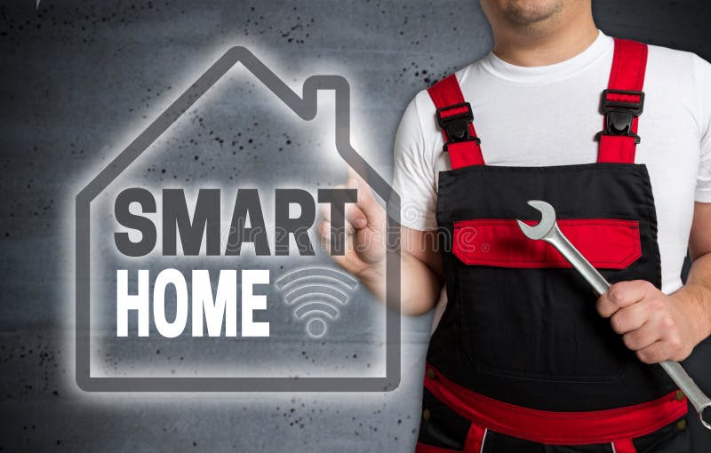 Smart Home with House Touchscreen is Serviced by Technician Stock Image ...