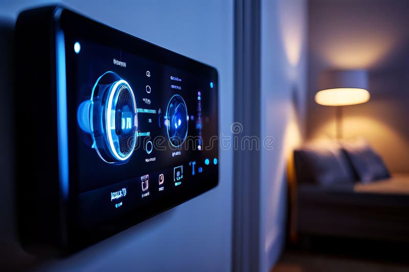 Smart Home Hub Controlling Lighting a Close Up of a Smart Home H Stock ...