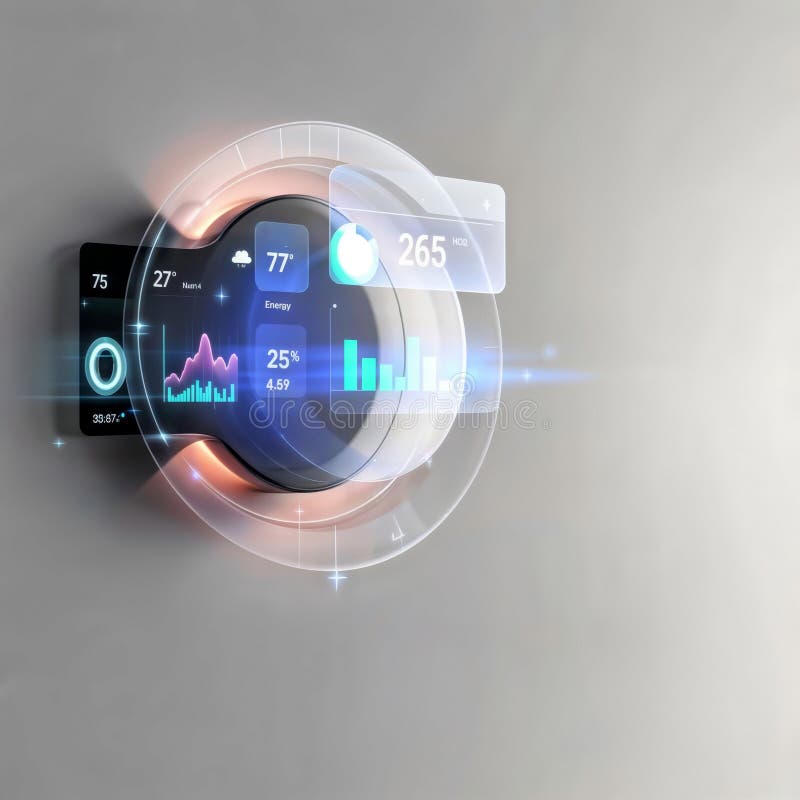 Futuristic Smart Home Control Panel, Generative Ai Stock Illustration ...