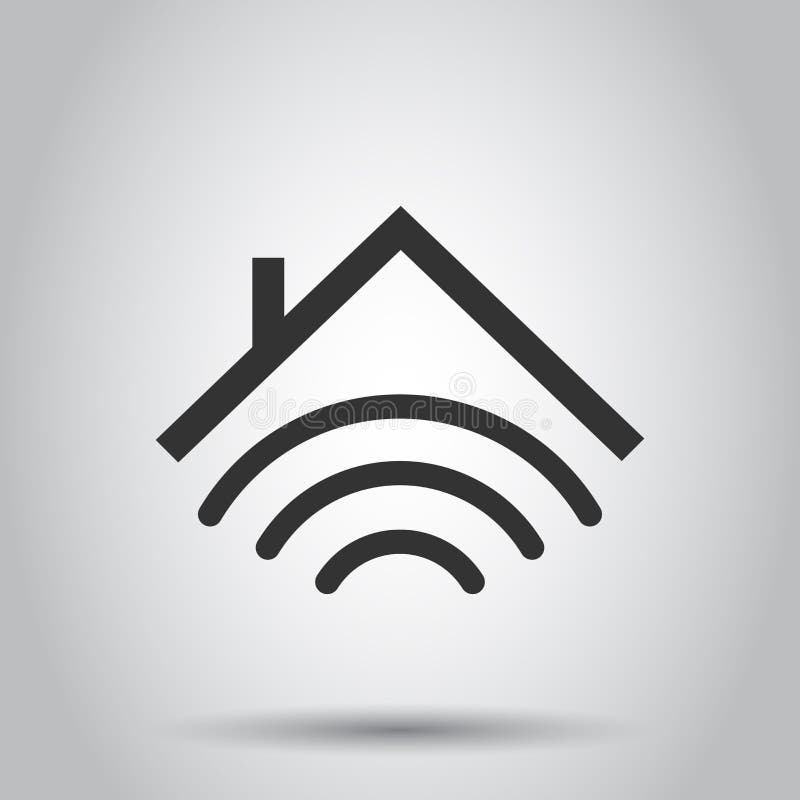 Smart Home Icon in Flat Style. House Control Vector Illustration on ...
