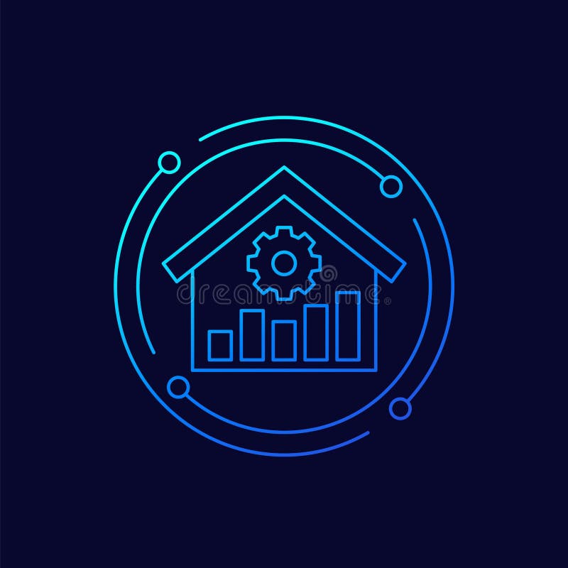 KPI Icon with a Graph, Linear Design Stock Illustration - Illustration ...