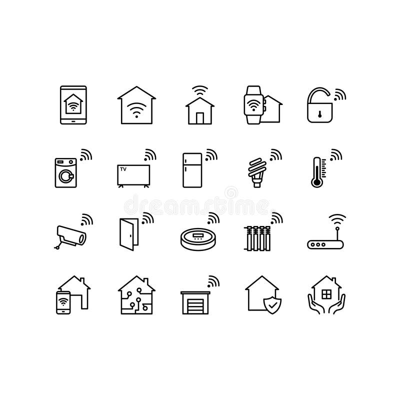 Smart Home Icon Set, Home Automation System, Smart Systems and ...