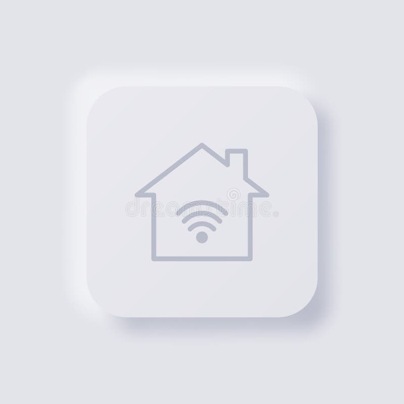 Smart Home Icon, White Neumorphism Soft UI Design for Web Design. Stock ...