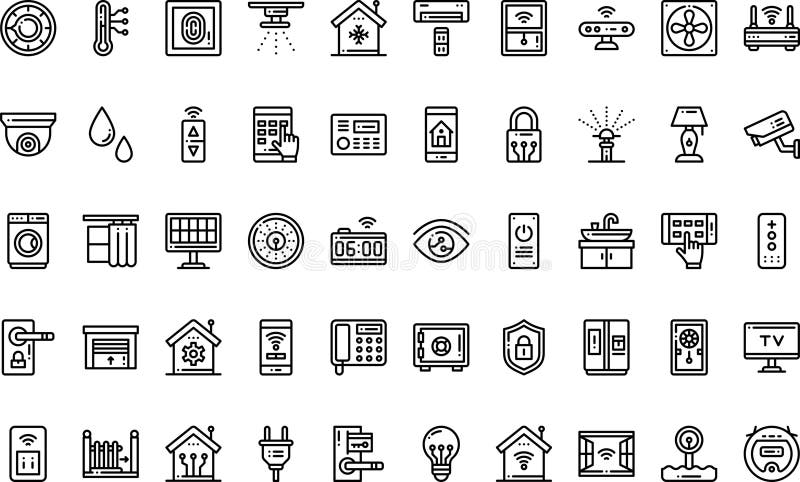 Smart Home Icons High-Quality Vector Icons Collection with Editable ...