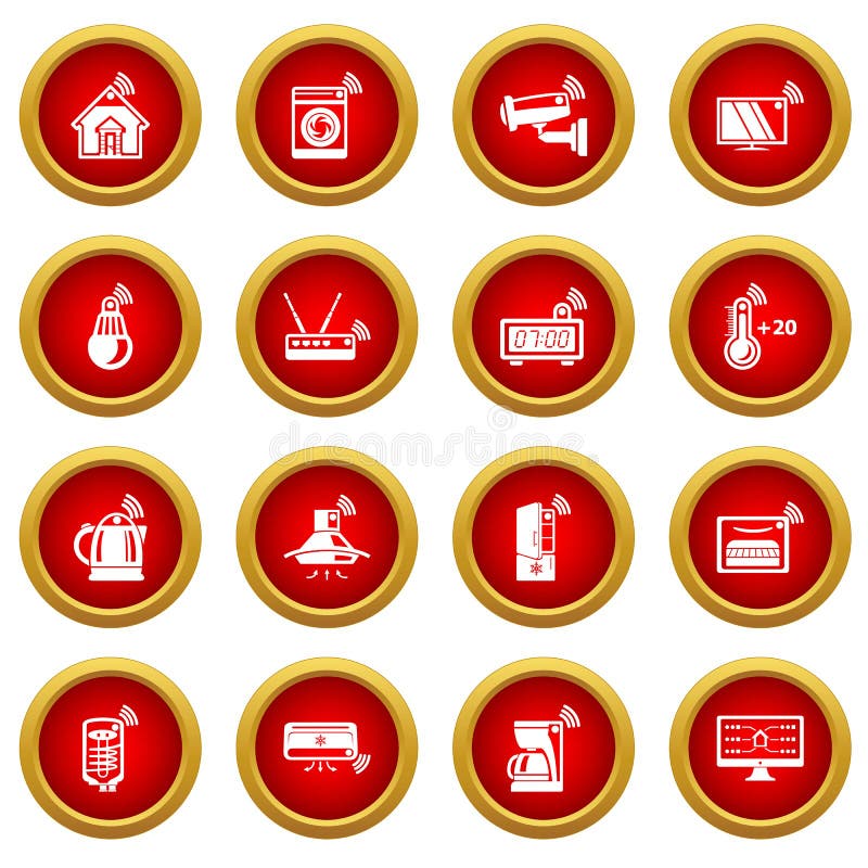 Smart Home Icons Set, Simple Style Stock Vector - Illustration of ...