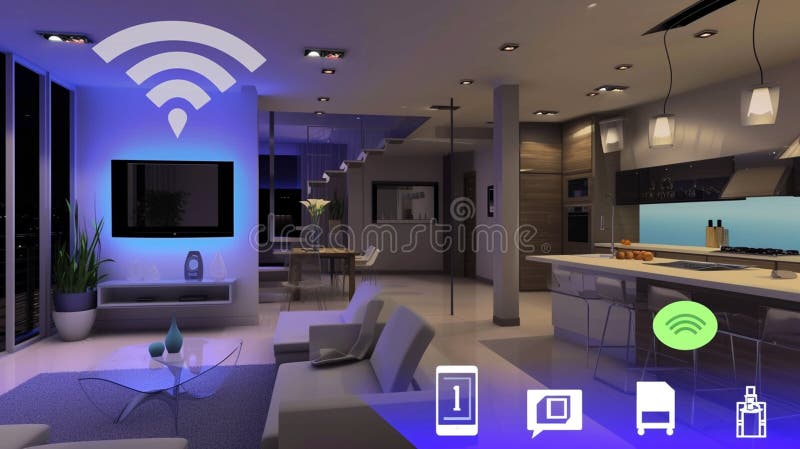 Smart Home Innovation Room Interior . Generative Ai Stock Illustration ...
