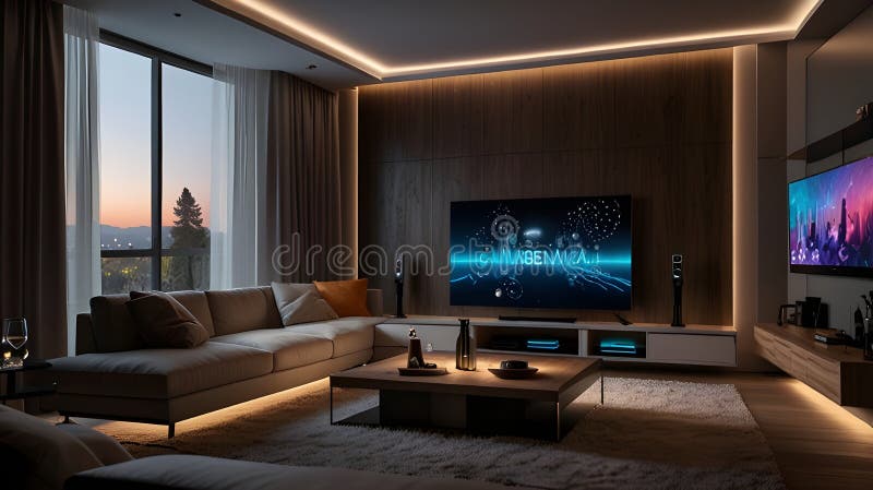 Smart Home-inspired Living Room with Mood Lighting and an Interactive ...