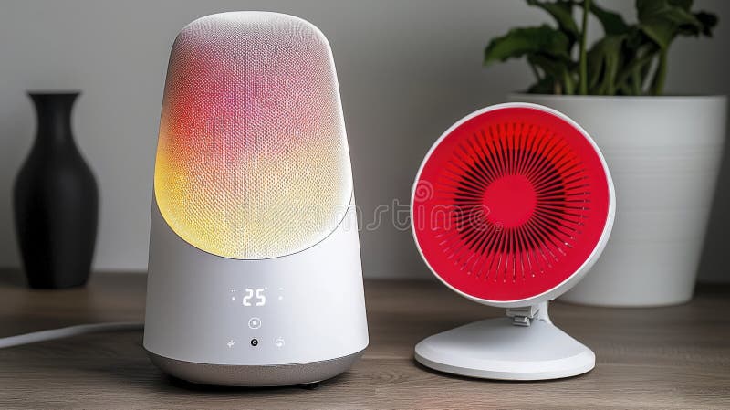 Smart Home Integration High-tech Setup Featuring Colorful Smart Devices ...