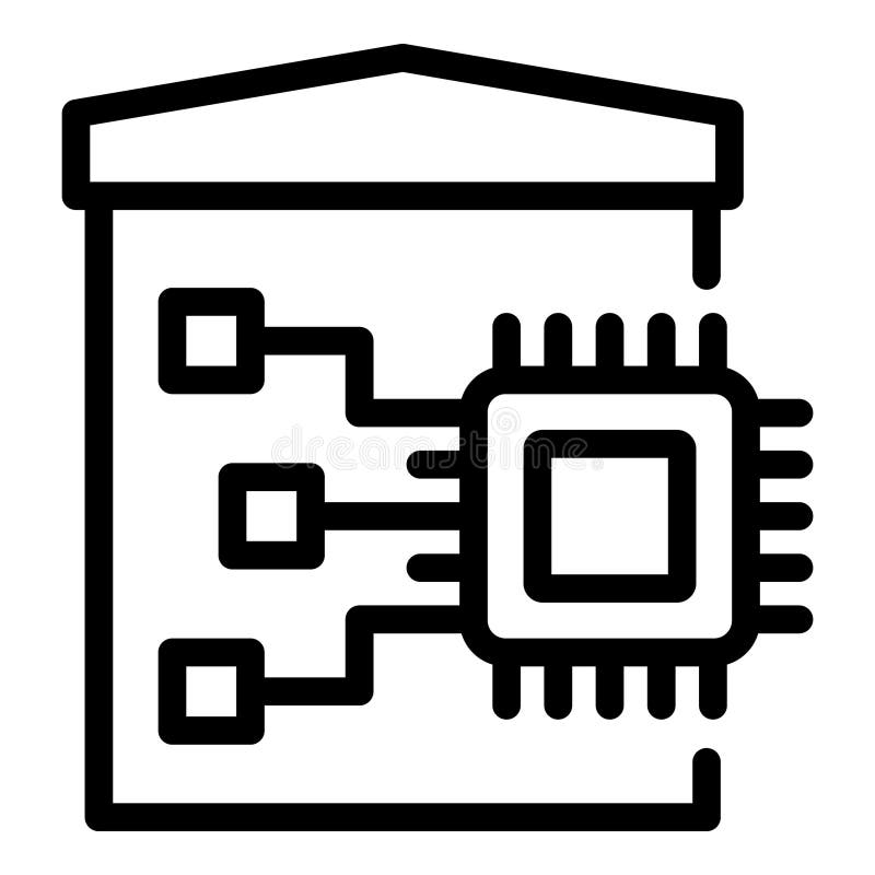 Smart Home Integration Icon Outline Vector. House Intelligent System ...