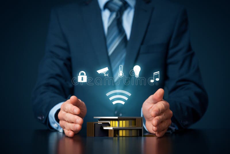 Smart Home and Intelligent House Concept with Modern Villa Stock Image ...