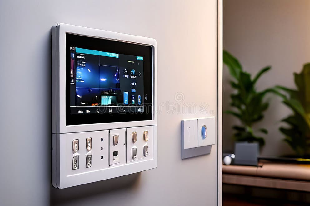 Smart Home Intercom System a Wall Mounted Touchscreen with Live Stock ...