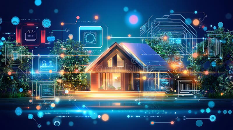 Smart Home with Interconnected Devices, Depicting the Internet of ...