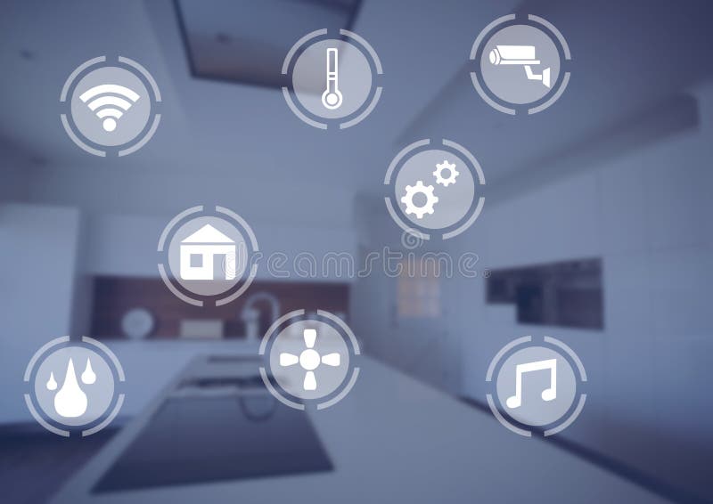 Smart Home Interface at Home Stock Image - Image of domestic, kitchen ...