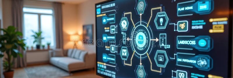 Smart Home Interface Modern Living Room Connected Devices Data ...