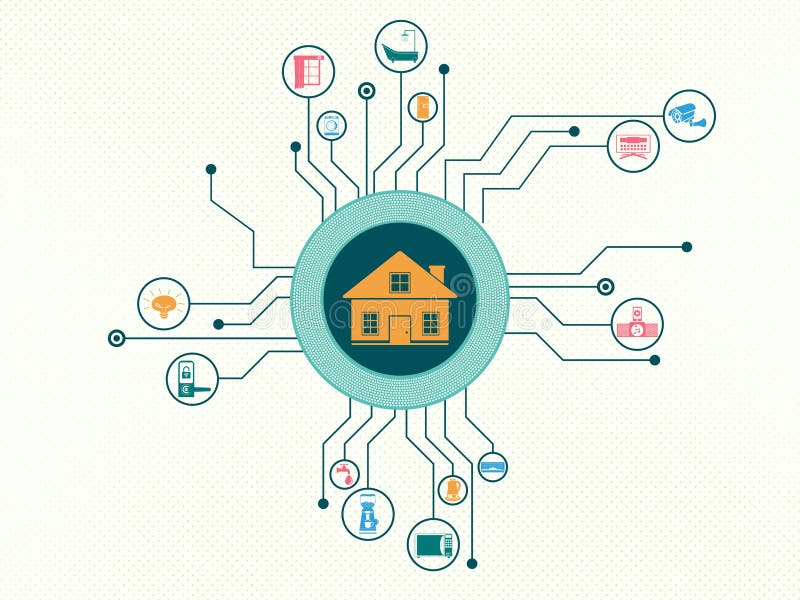 Smart Home and Internet of Things Concept. Stock Vector - Illustration ...