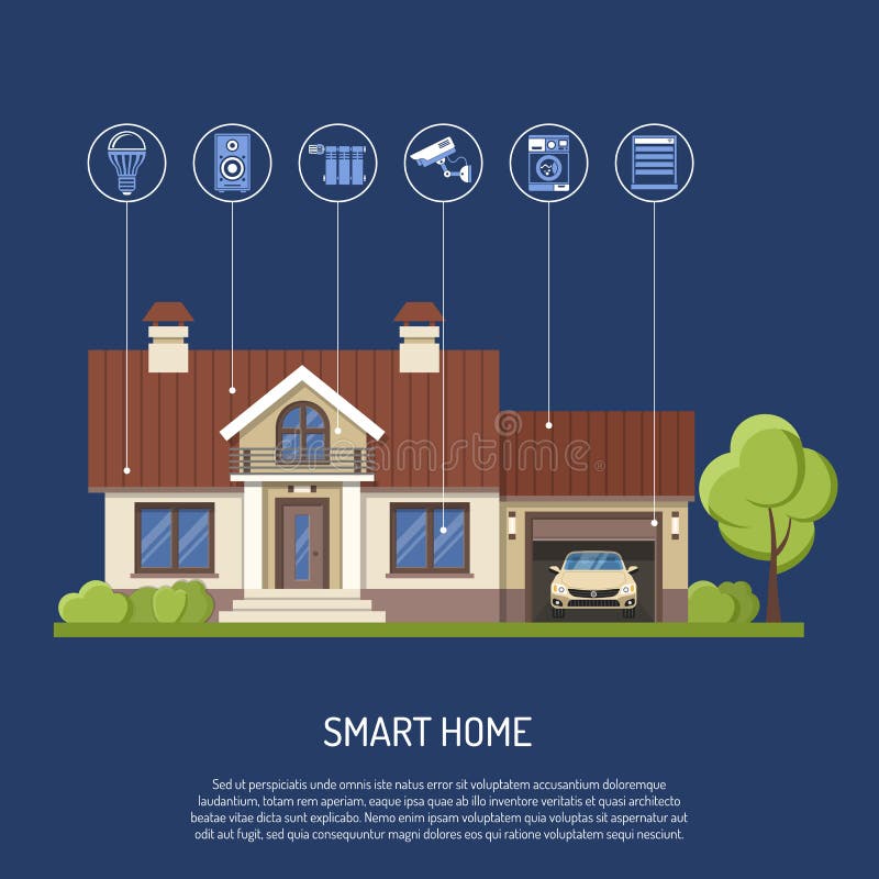 Smart Home and Internet of Things Stock Vector - Illustration of ...