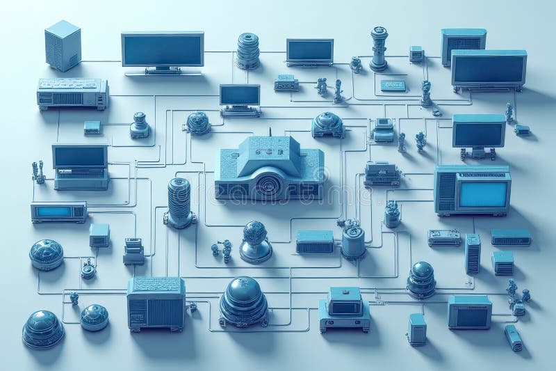 Smart Home IoT and Connected Devices Stock Illustration - Illustration ...