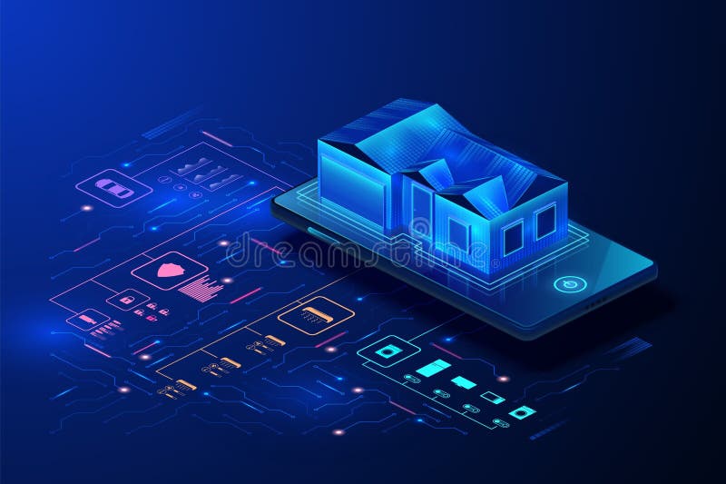 Smart Home. IOT Technology. House Internet Management. Building System ...