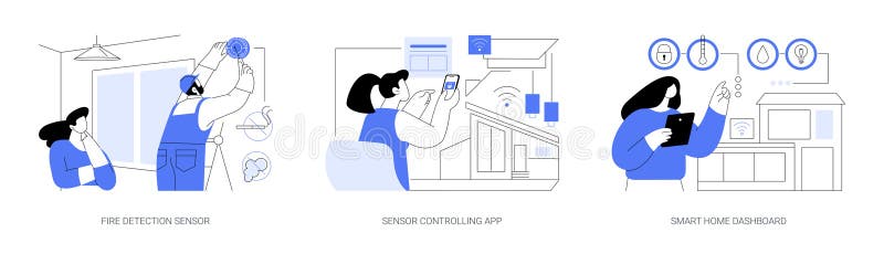 Smart Home Isolated Cartoon Vector Illustrations Se Stock Vector ...