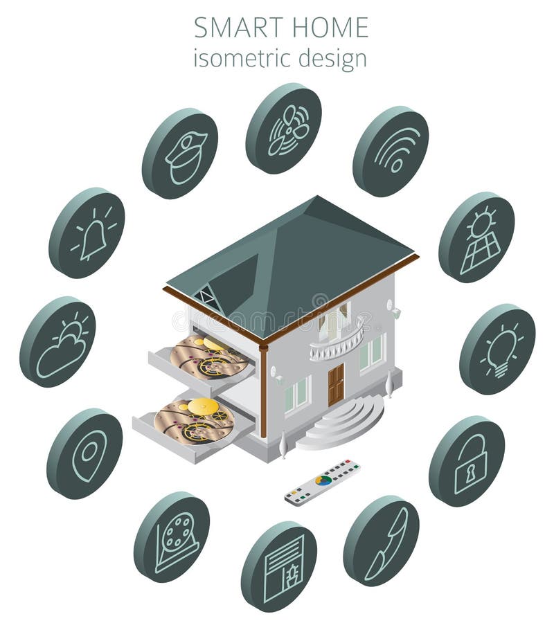 Smart Home. Isometric Infographic Collection Stock Vector ...