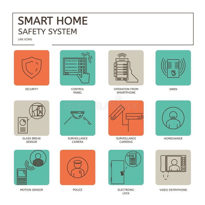 Smart Home. Line Vector Icon Set Stock Vector - Illustration of icon ...