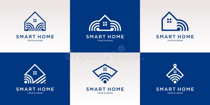 Smart home logo design stock illustration. Illustration of cartoon ...