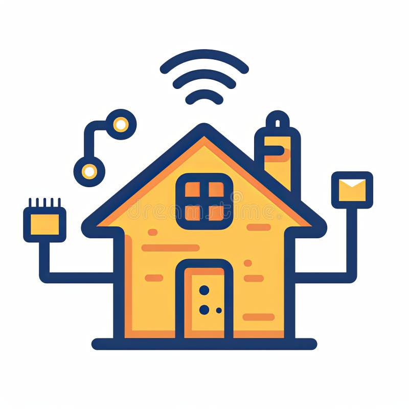 Smart home logo on white stock image. Image of wireless - 326939721