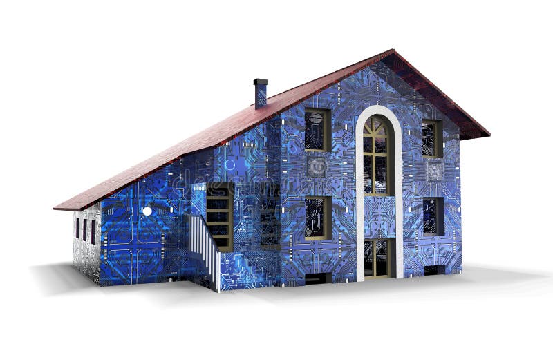 Smart Home Made from Computer Circuit Board Stock Illustration ...