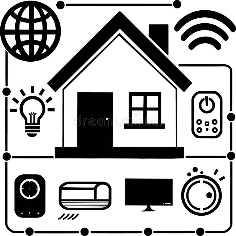 Smart Home Minimalist Home Design Ideas Logo Stock Illustration ...