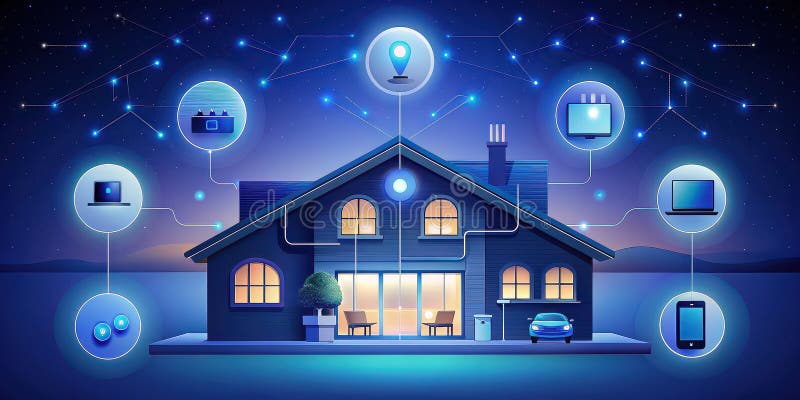 Smart Home with Multiple Interconnected Devices Including Lights ...