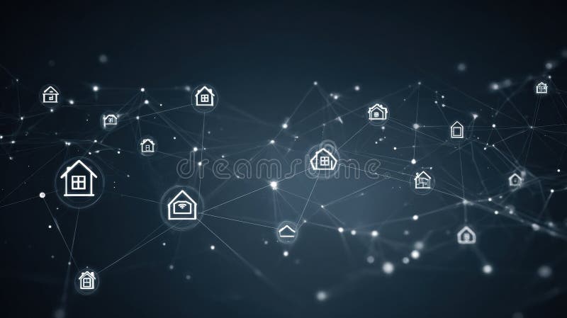 Network Map of Smart Home Devices Showing Connections in a Minimal Tech ...