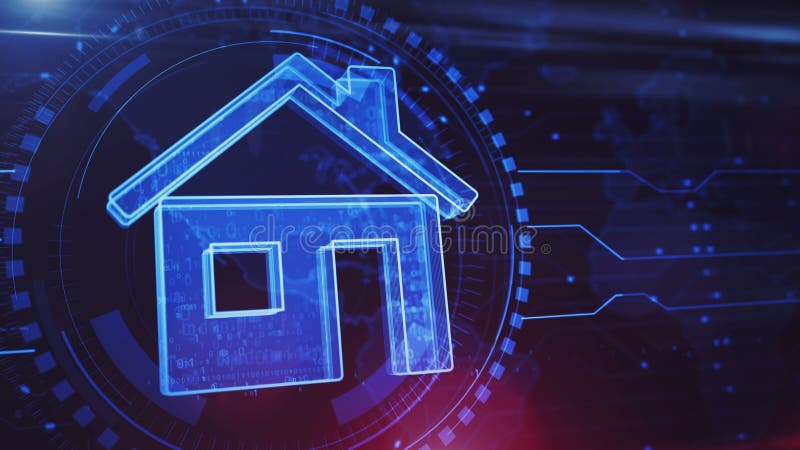 Smart Home Network System and House Control Symbol Loop Digital Concept ...