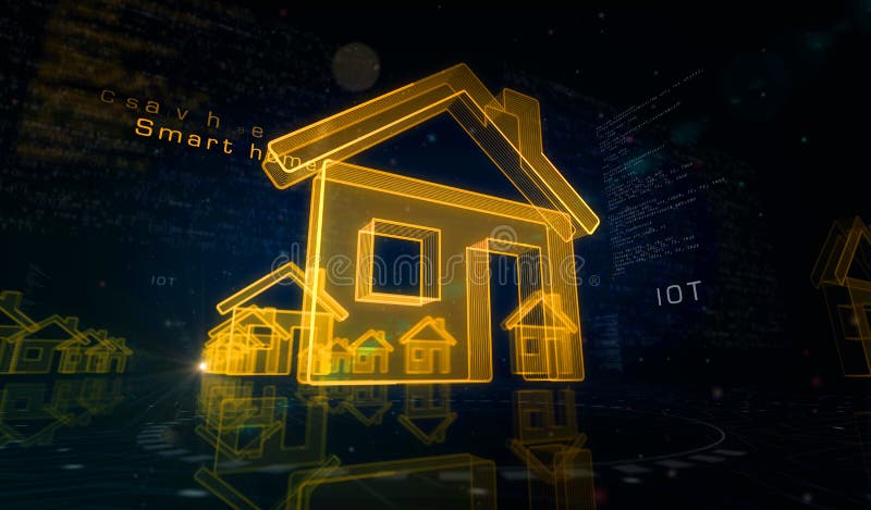 Smart Home Network System and House Control Symbol Digital Concept 3d ...