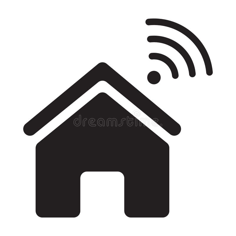 Smart Home and Remote Control Icon in Simple Style on White Background ...