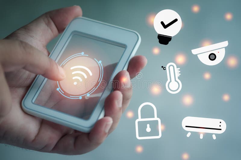 Smart Home Secured Automation with Wifi Technology Stock Image - Image ... Smart Home Secured Automation with Wifi Technology Stock Image - Image ...
