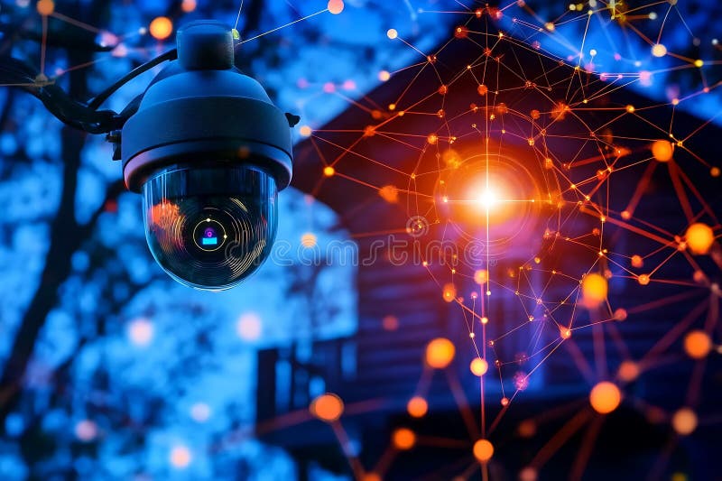 Smart Home Security CCTV Camera and Network Connection Stock ...