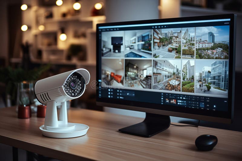 Smart Home Security System. Background with Selective Focus and Copy ...