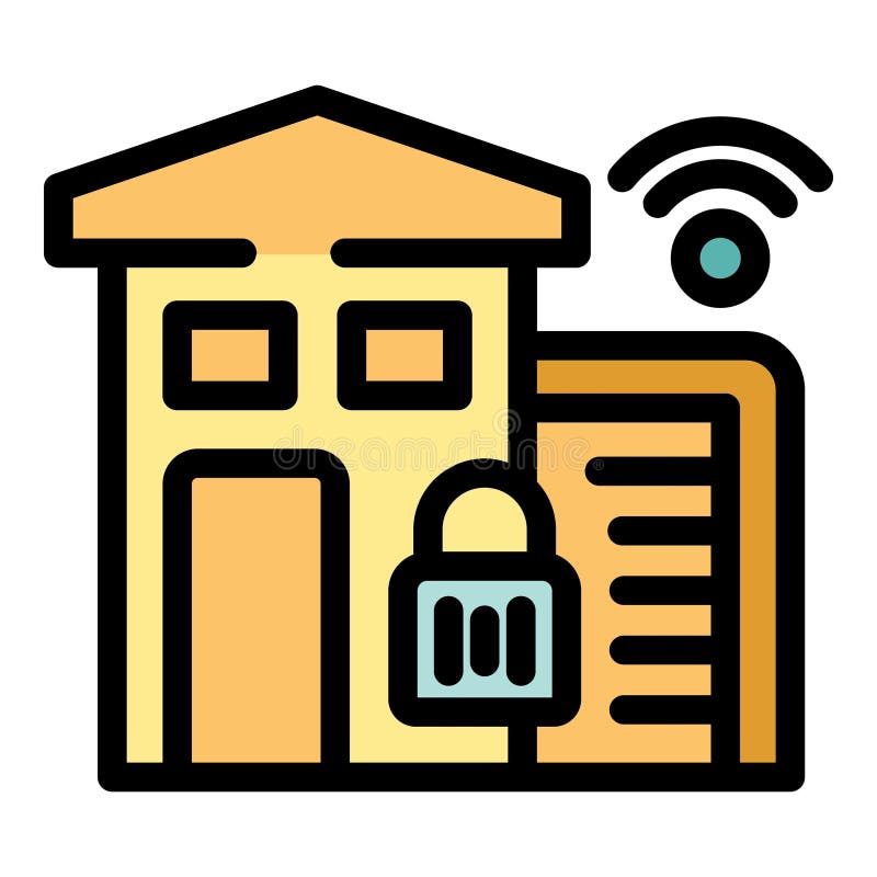 Smart Home Security System Monitoring with Wifi Icon Stock Vector ...