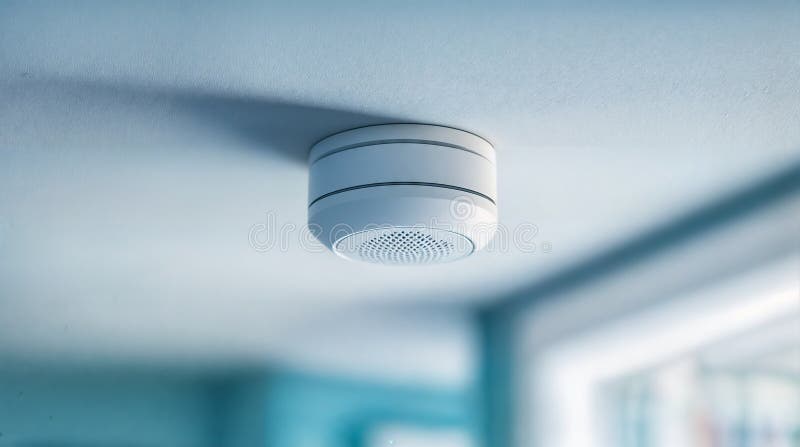 Smart Home Security System Sensor Mounted on Ceiling Stock Image ...
