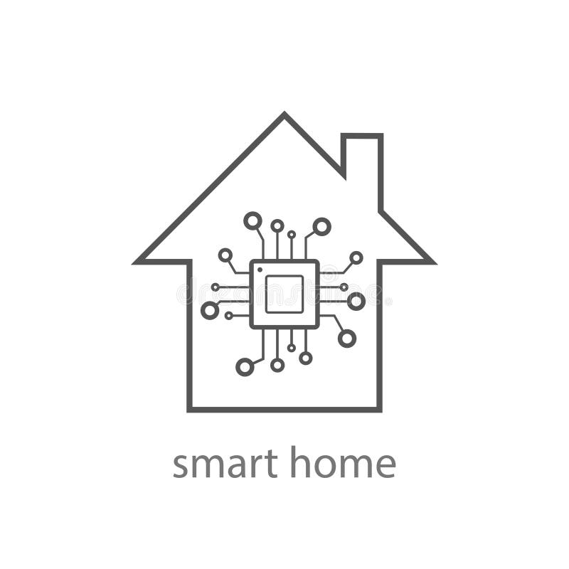 Smart Home Sign Icon. Smart House Button. Remote Control. Modern UI ...