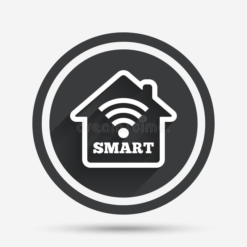 Smart Home Sign Icon. Smart House Button Stock Vector - Illustration of ...