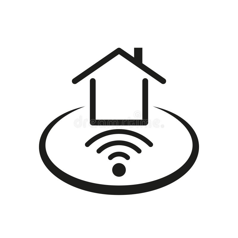 Smart Home Symbol. Wi Fi Connection. Digital House Network. Vector Icon ...