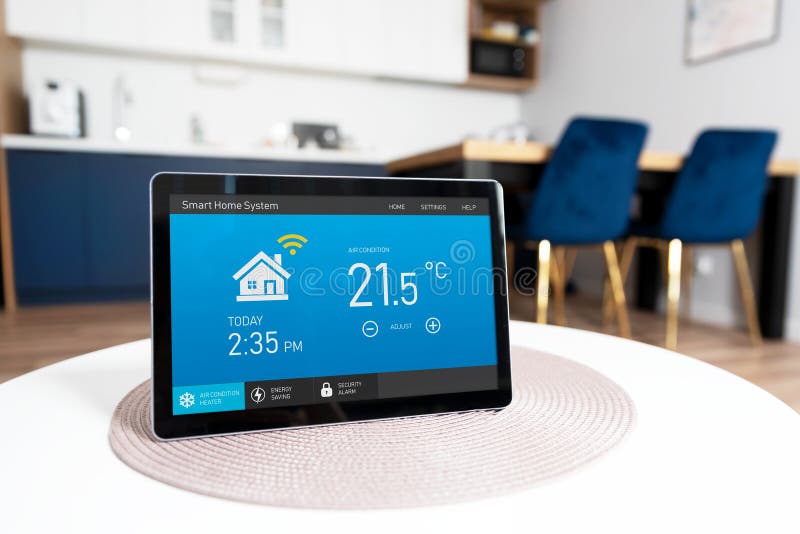 Smart Home Control Technology. Remote Automation System on Mobil Stock ...