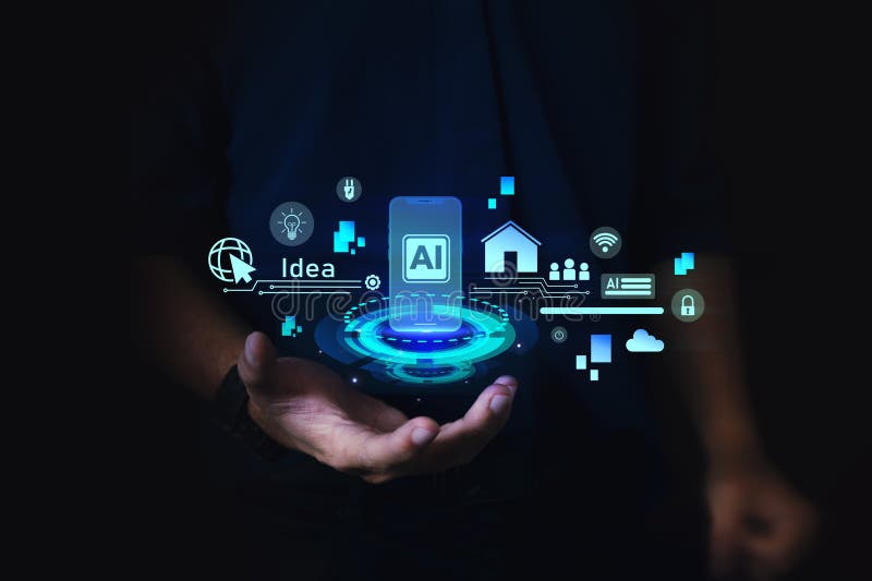 Smart Home System and Artificial Intelligence Concept. Stock Image ...