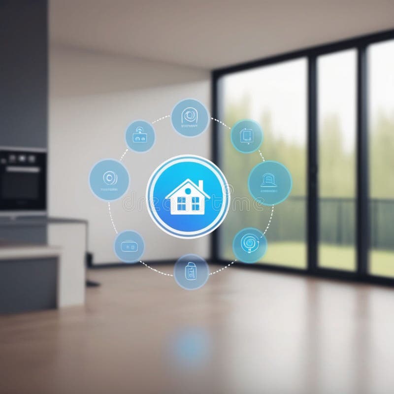 Smart Home System Concept with Machine Learning Technology Stock ...