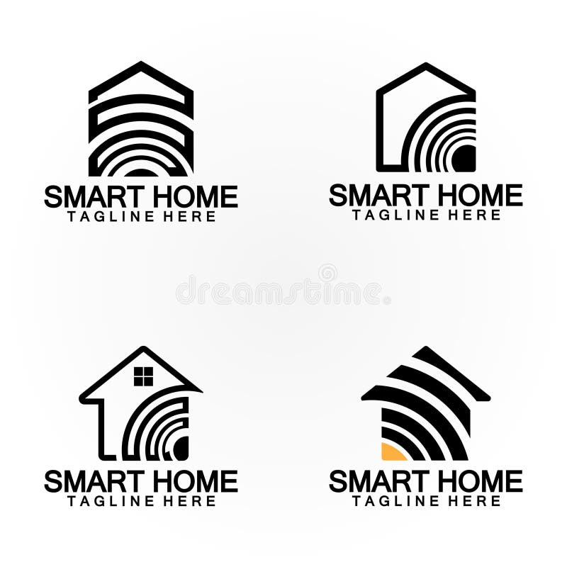 Smart Home Tech Signal Wifi Wireless Logo Vector Design Template Stock ...