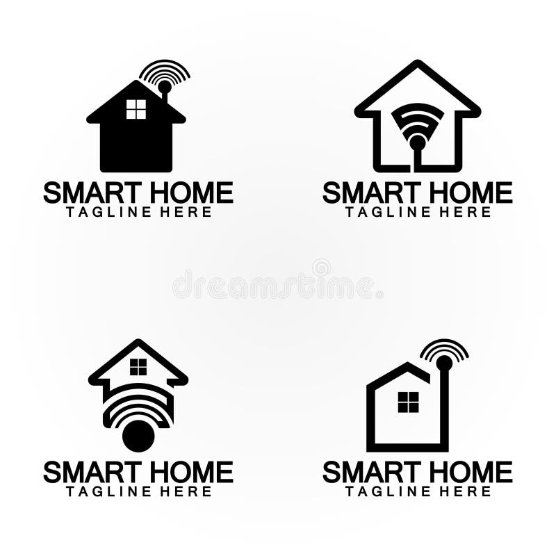 Smart Home Tech Signal Wifi Wireless Logo Vector Design Template Stock ...